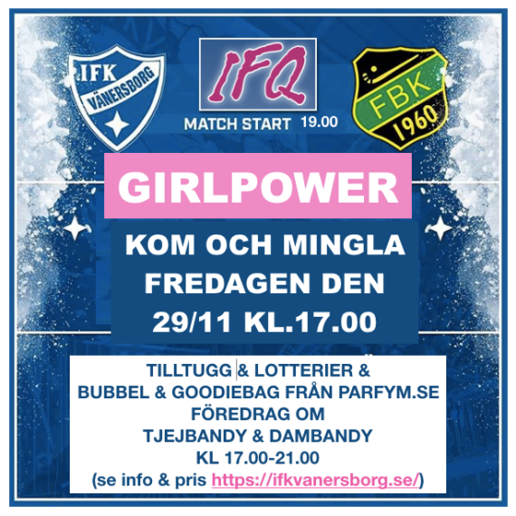 IFK Vänersborg | Välkommen till tjejkväll i Arena Vänersborg